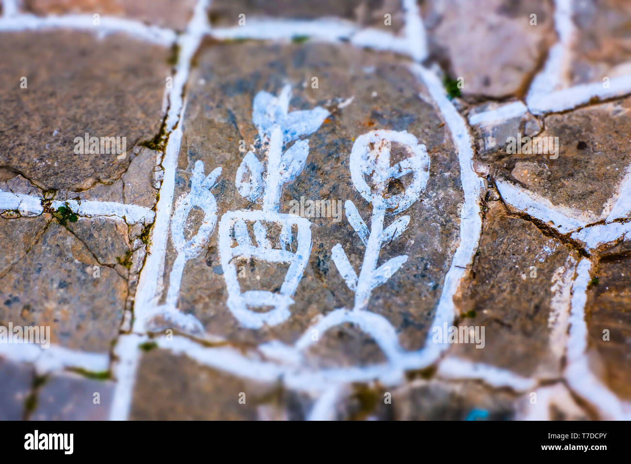 Simple drawing on the pavement Stock Photo - Alamy