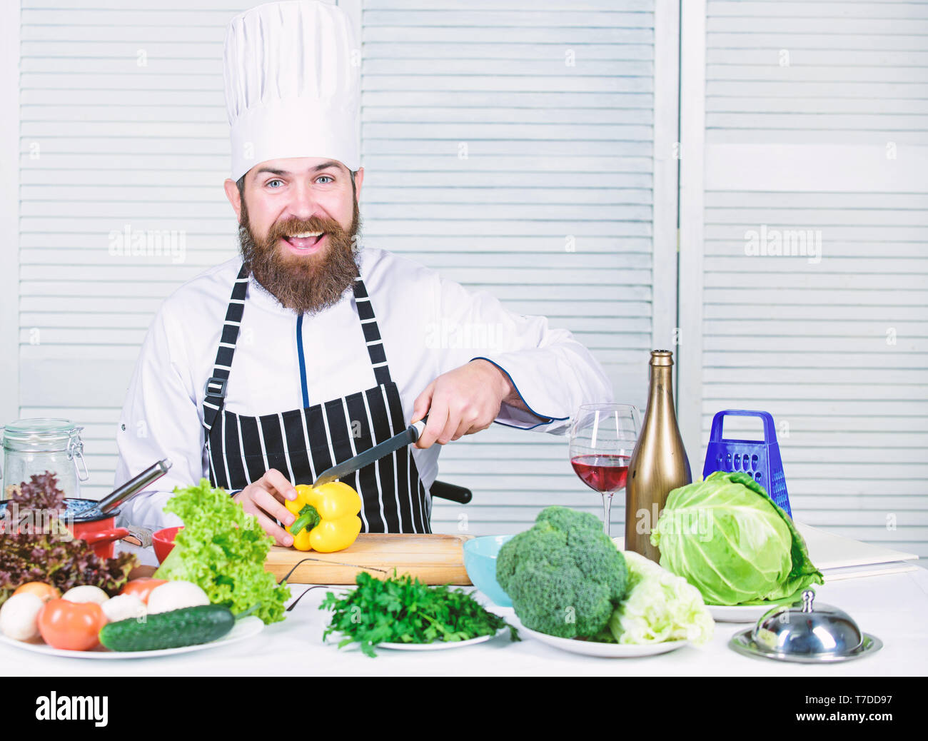 Chop ingredients. According to recipe. Prepare ingredients for cooking ...