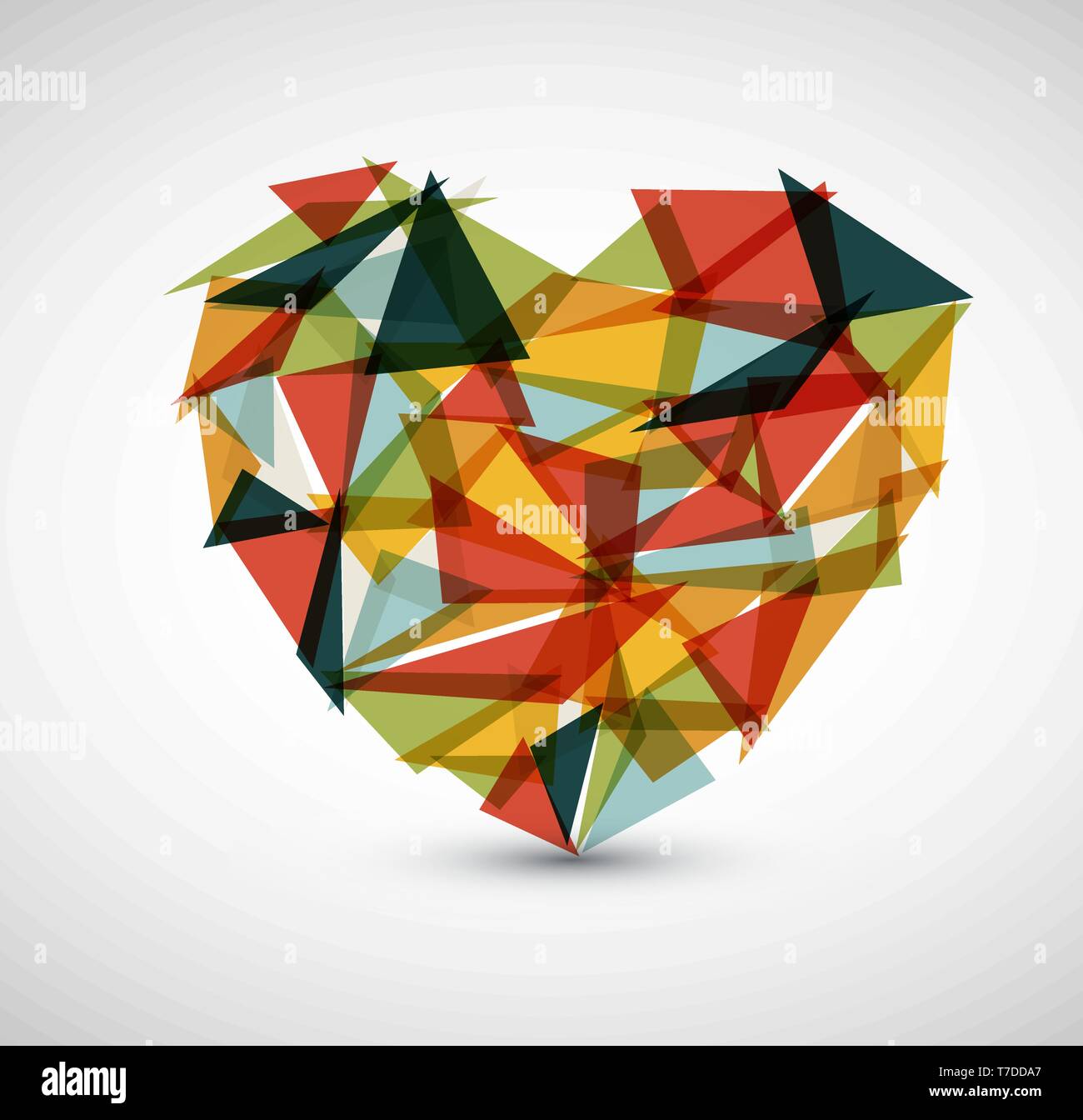 Vector retro broken heart made from color triangles Stock Vector Image ...
