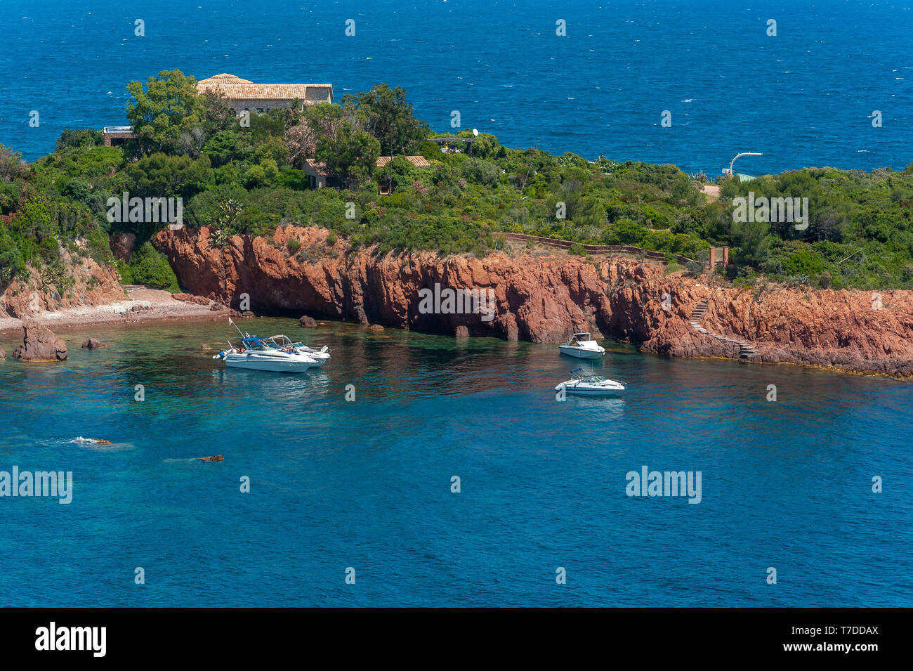 Bay at the Pointe du Cap Roux, Antheor, Var, Provence-Alpes-Cote d`Azur ...
