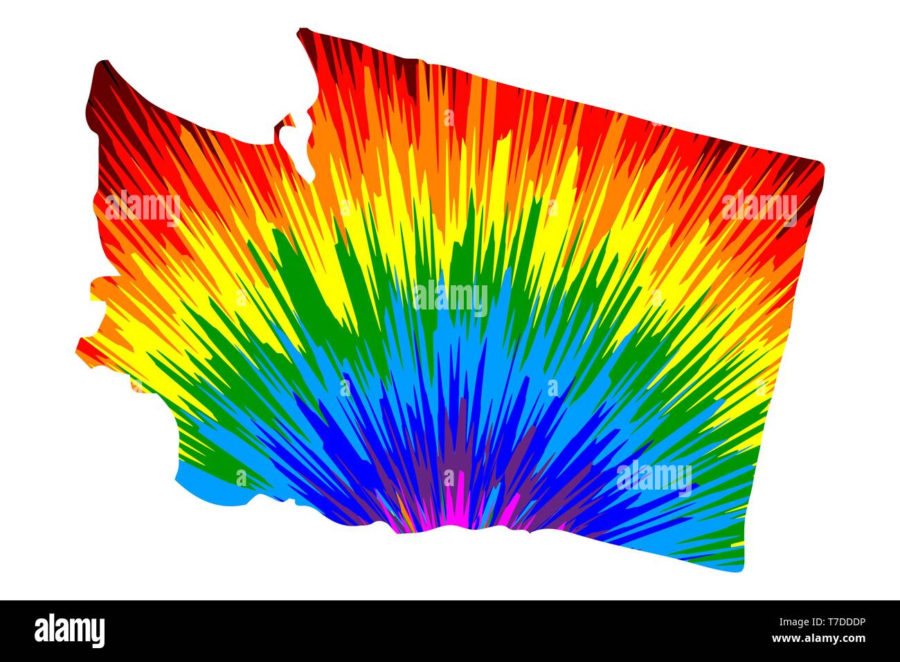 Washington (United States of America, USA, U.S., US) - map is designed ...