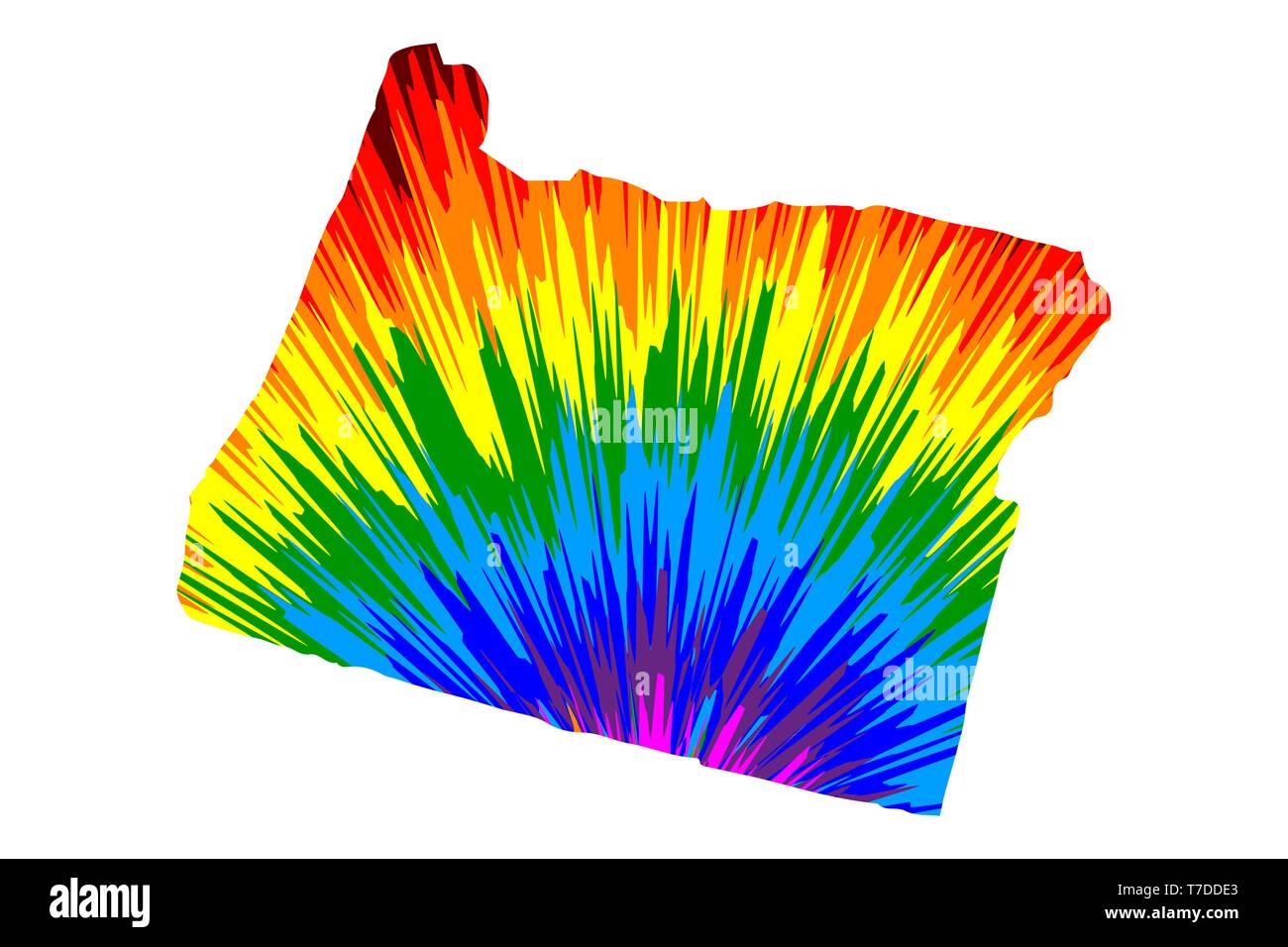 Oregon (United States of America, USA, U.S., US) - map is designed ...