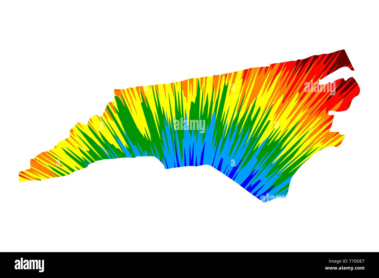North Carolina (United States of America, USA, U.S., US) - map is ...