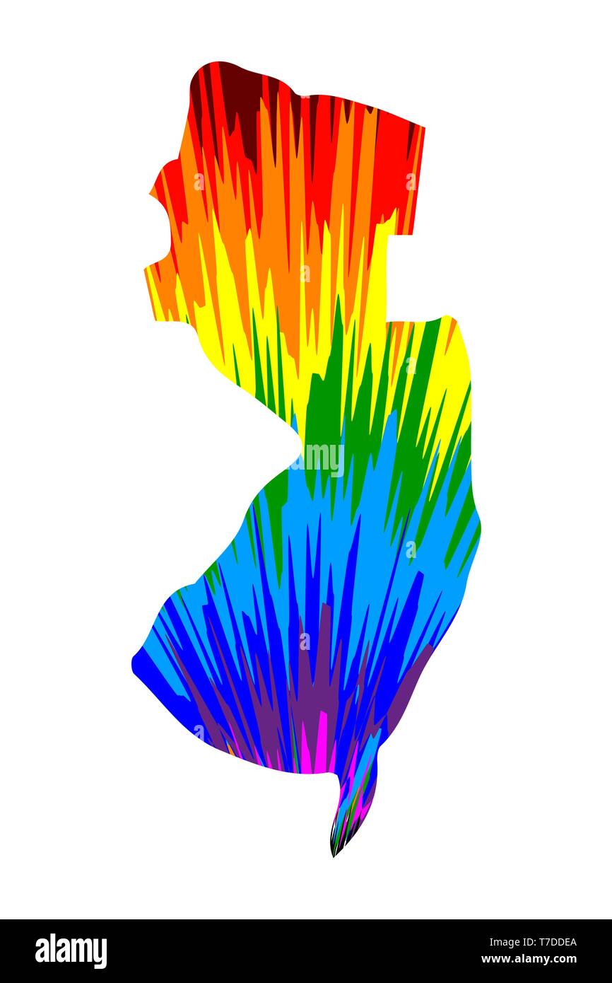 New Jersey (United States of America, USA, U.S., US) - map is designed ...