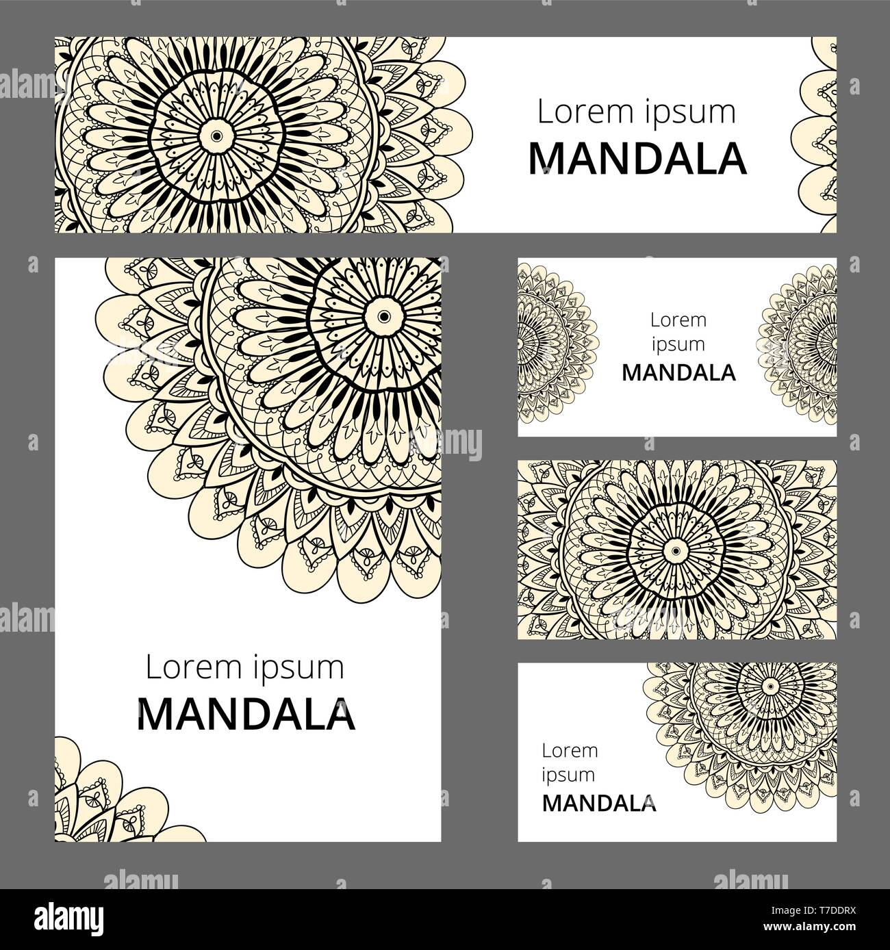 Mandala pattern design template. May be used for Business card or ...