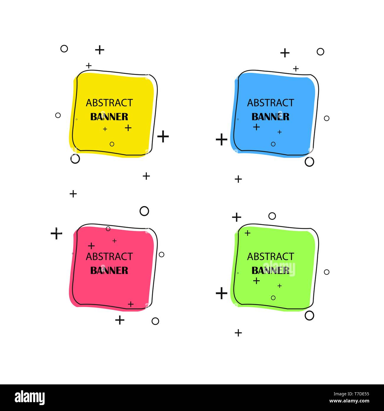 Geometric banners. Promo labels. Vector geometric shapes for ...