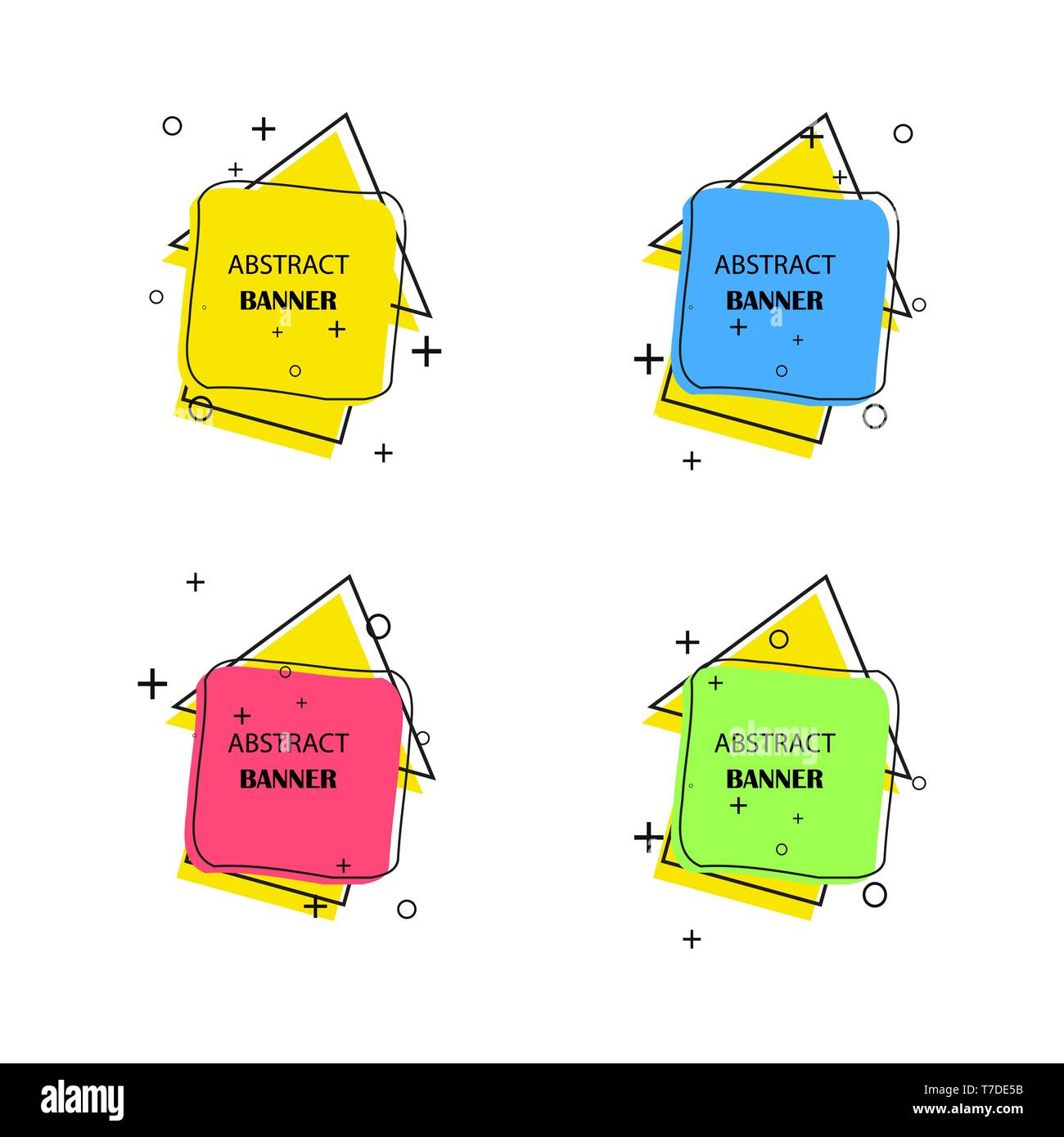 Geometric banners. Promo labels. Vector geometric shapes for ...