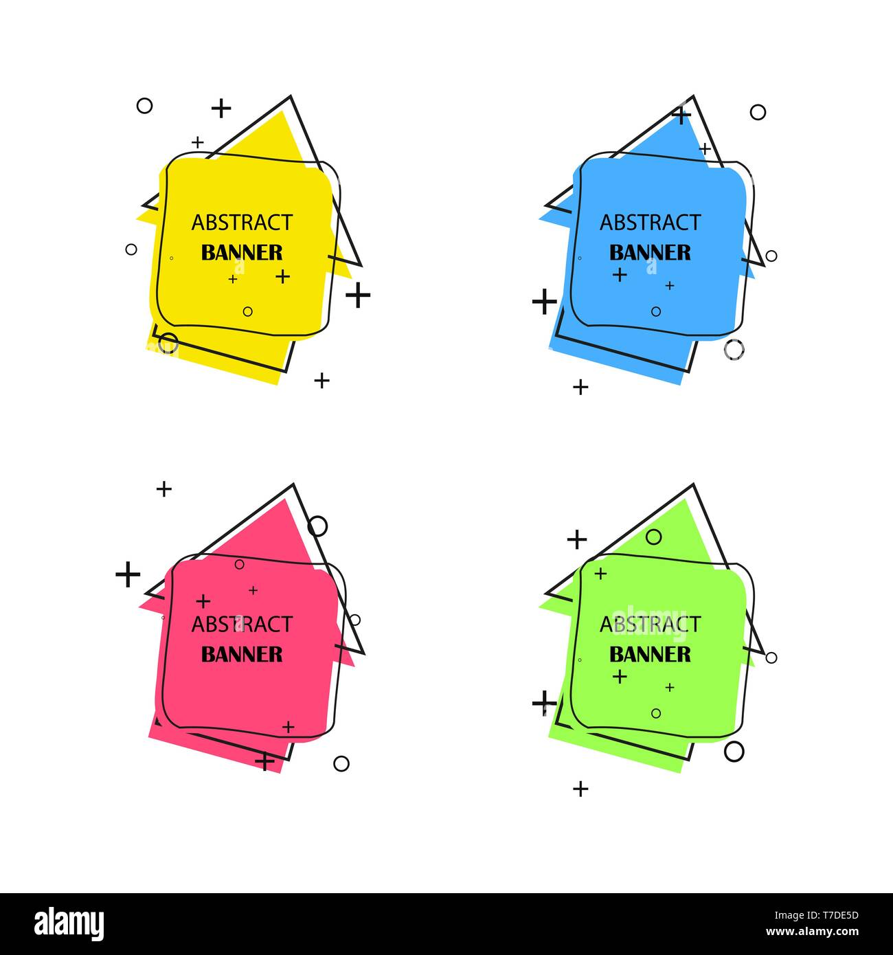 Geometric banners. Promo labels. Vector geometric shapes for ...