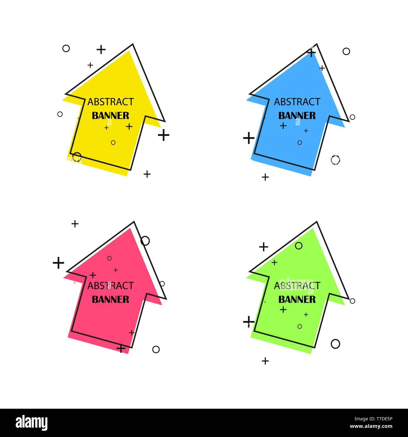Geometric banners. Promo labels. Vector geometric shapes for ...