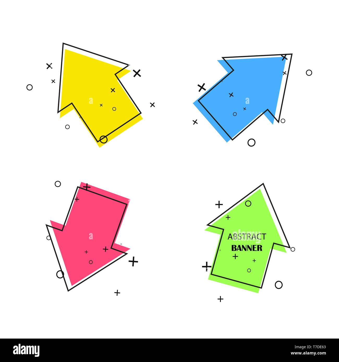 Geometric banners. Promo labels. Vector geometric shapes for ...