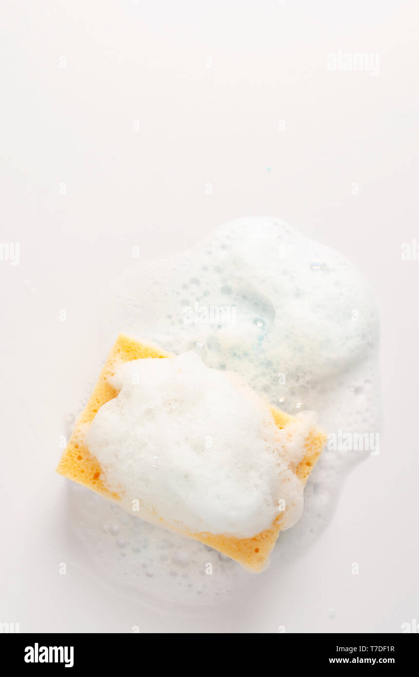 Soap suds white sponge hi-res stock photography and images - Alamy