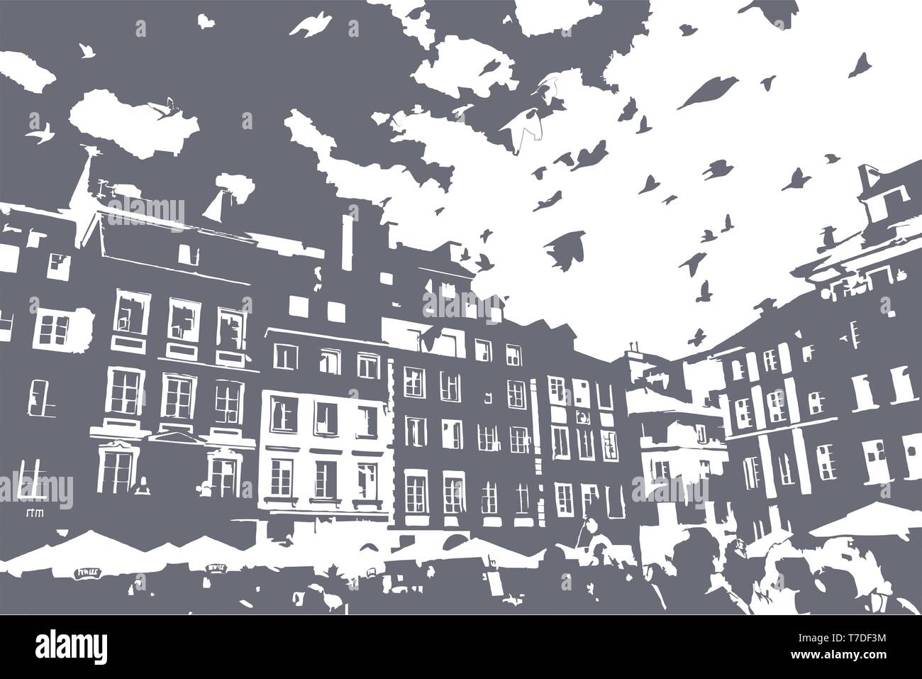 Over downtown city center Stock Vector Images - Alamy