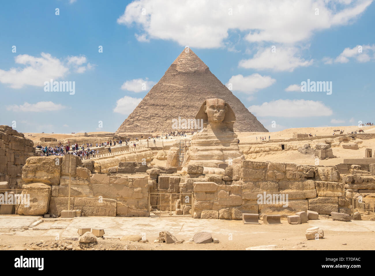 The Sphinx monument with the body of a lion and a pharaoh's head on ...