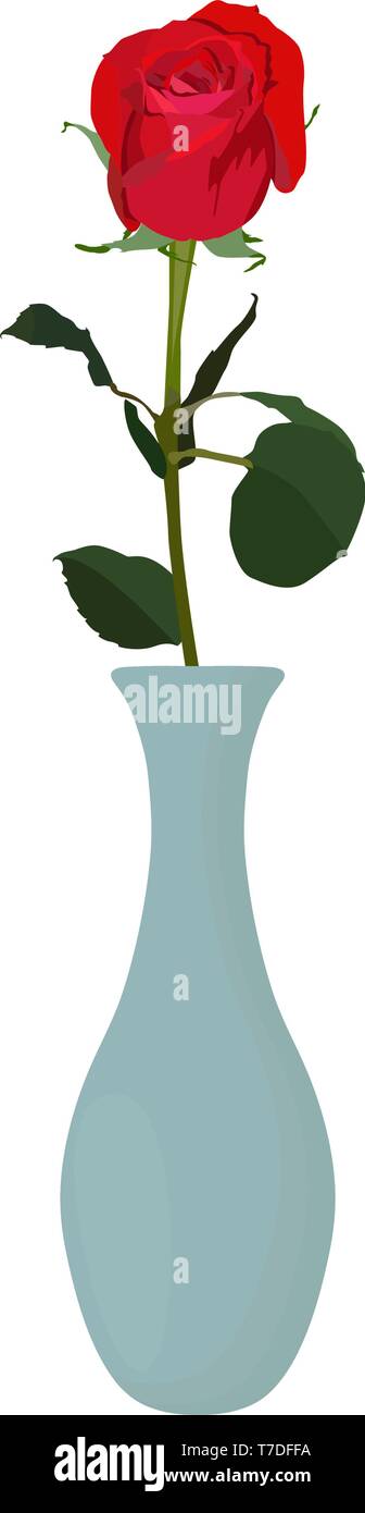 Single rose vase Stock Vector Images - Alamy