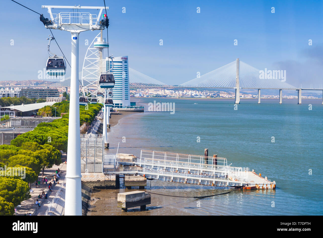 Lisbon, Portugal - August 15, 2017: The Nations Park Gondola Lift ...