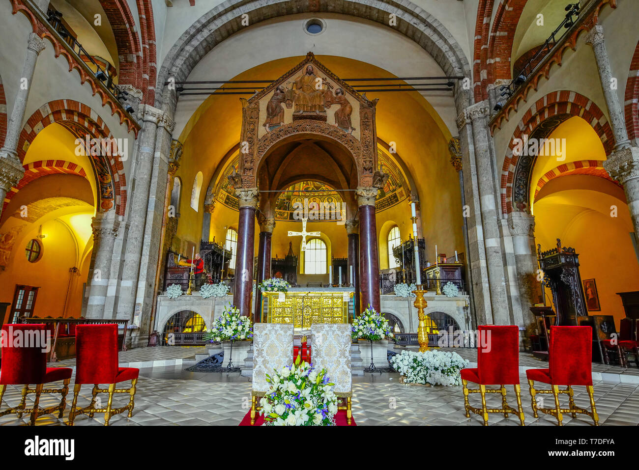 Ciborium showing Jesus Christ giving a book to Paul and keys to Peter ...
