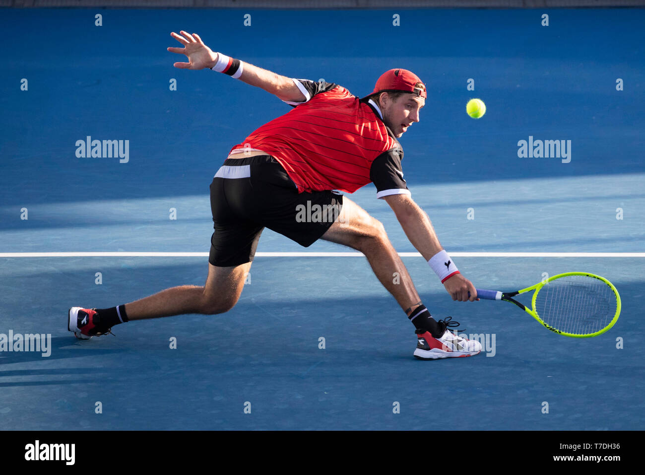 Professional sportsperson sport holding tennis racquet playing court ...