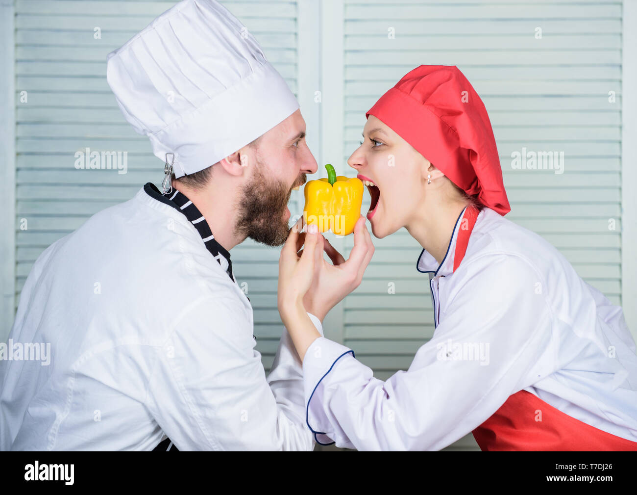 Love is in the air. happy couple in love with healthy food. Family ...