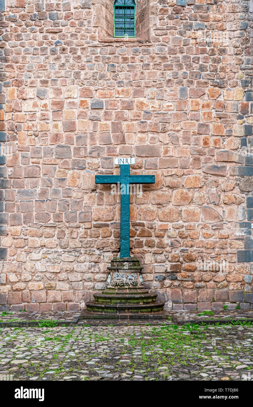Cross at the Facade of the Iglesia del Triunfo, Church of The Triumph ...