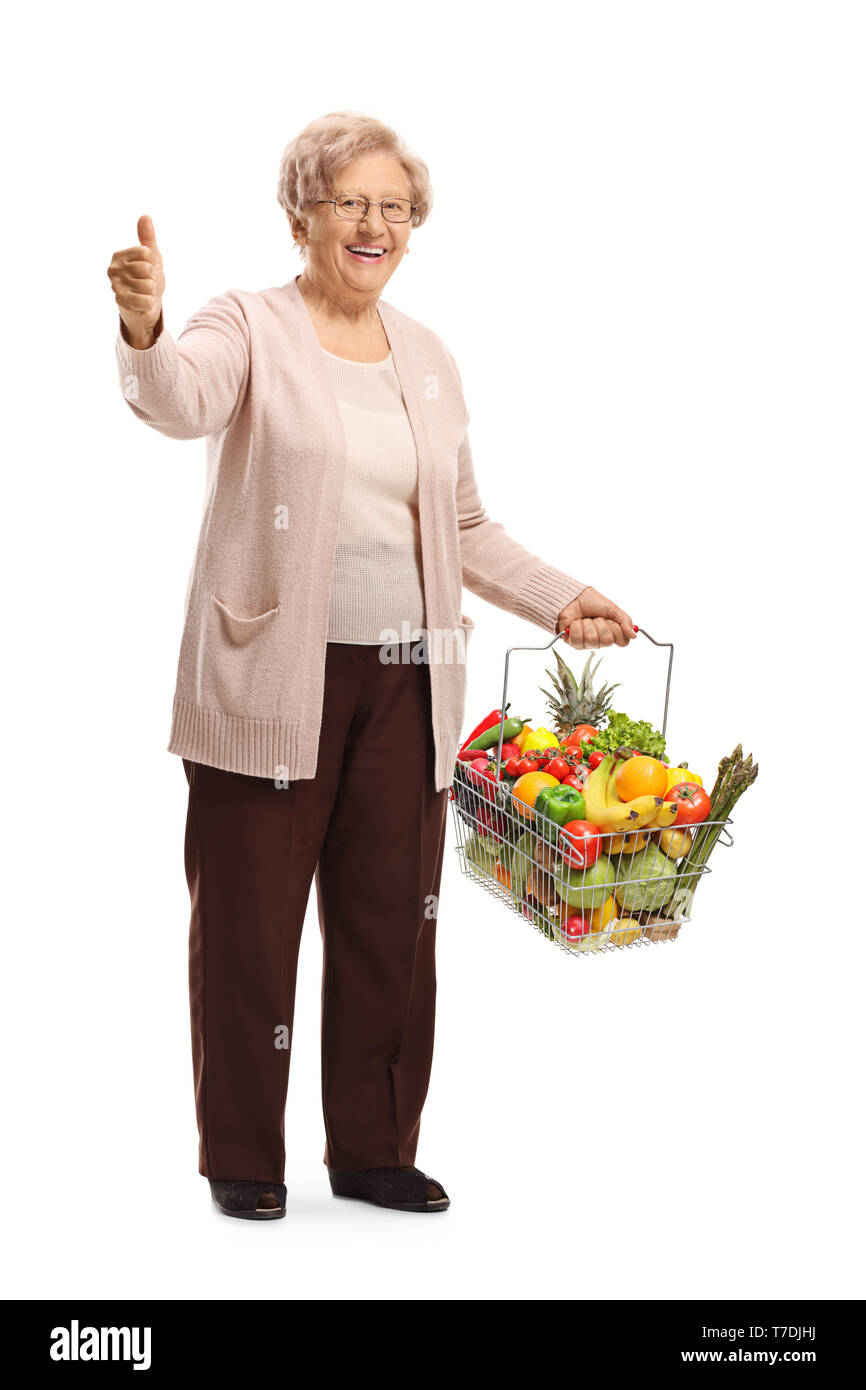Smiling grandmother at fruit market hi-res stock photography and images ...