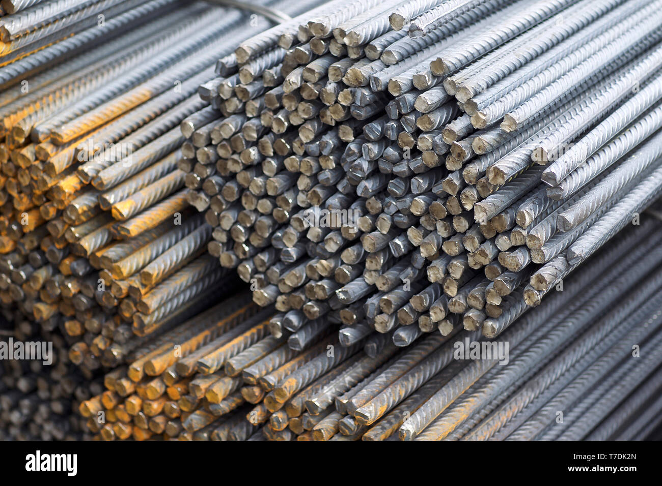 Reinforcing bars with a periodic profile in the packs are stored in the ...