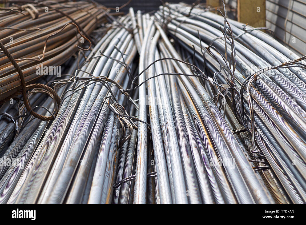 Reinforcing bars with a periodic profile in the packs are stored in the ...