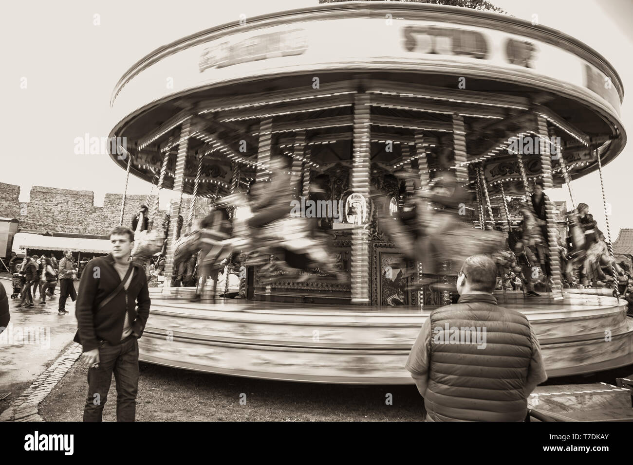 Sweeps Festival Rochester,Kent, UK. 4th May 2019. A carousel in black ...