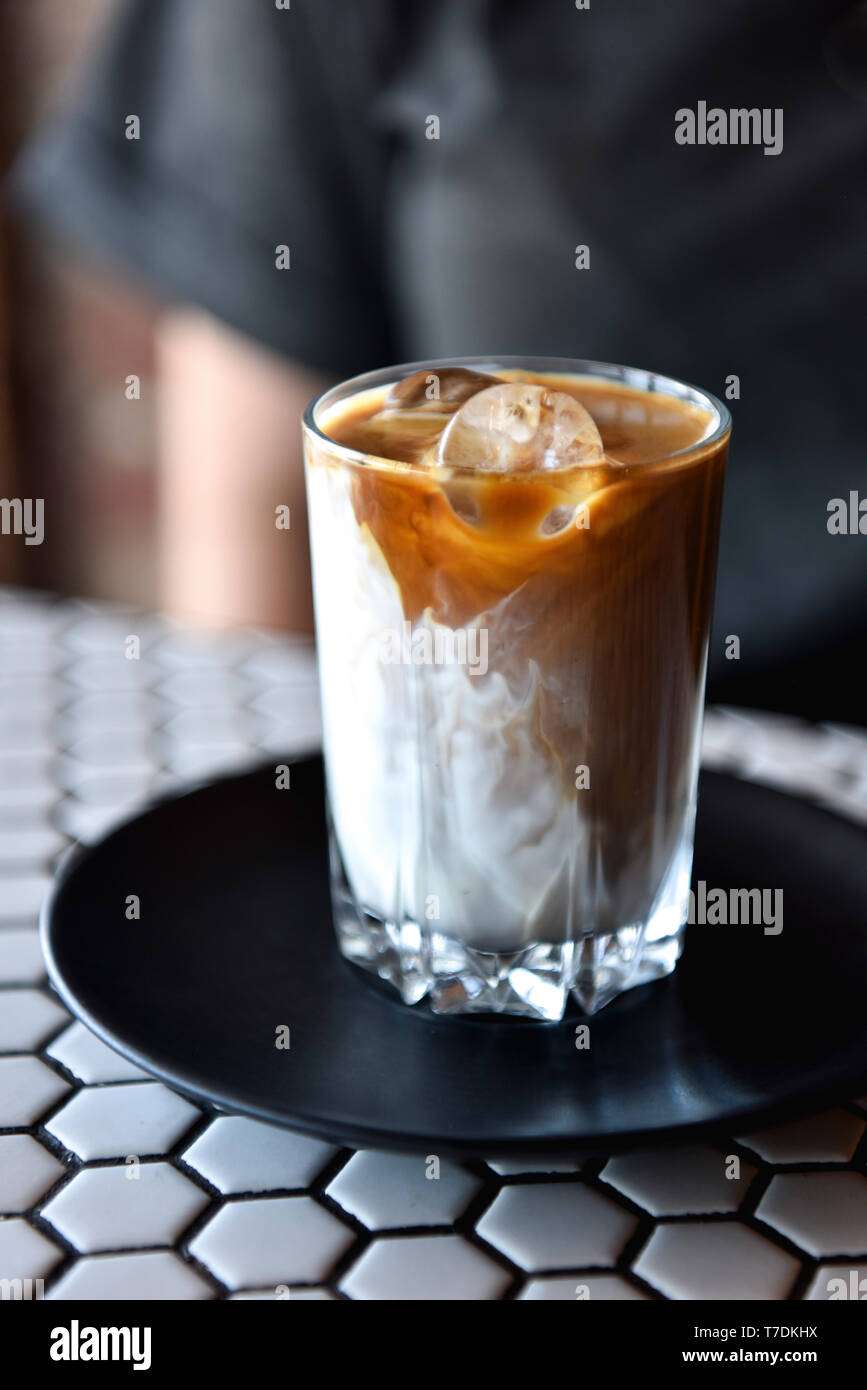 Iced Latte in a cafe Stock Photo - Alamy