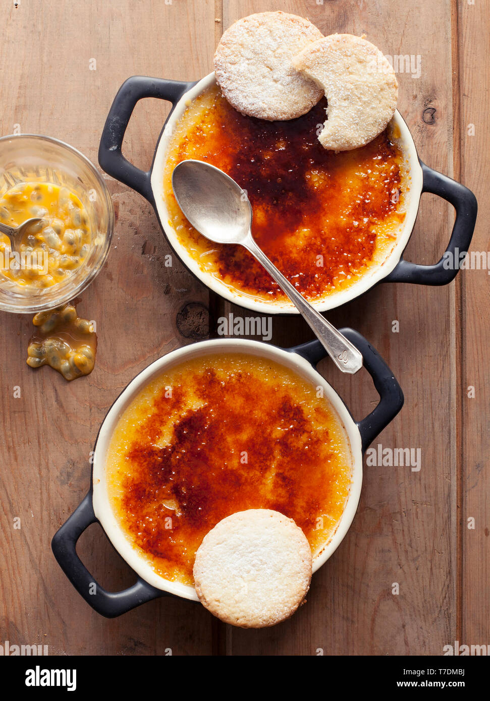 Passionfruit Creme Brulee with Coconut Shortbread Stock Photo - Alamy