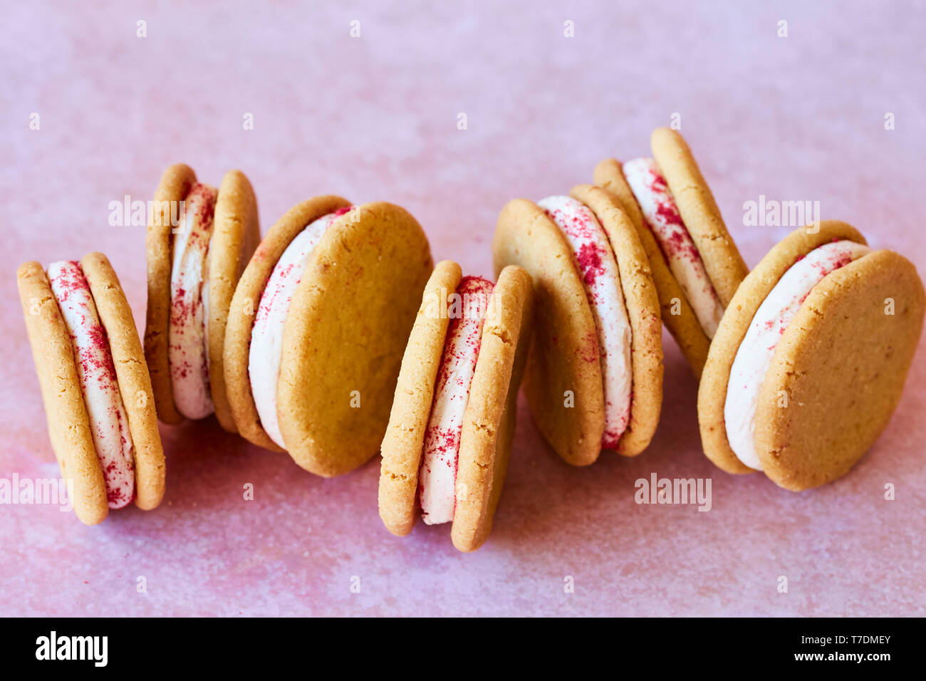 Orange and Raspberry Shortbread sandwich biscuits Stock Photo - Alamy
