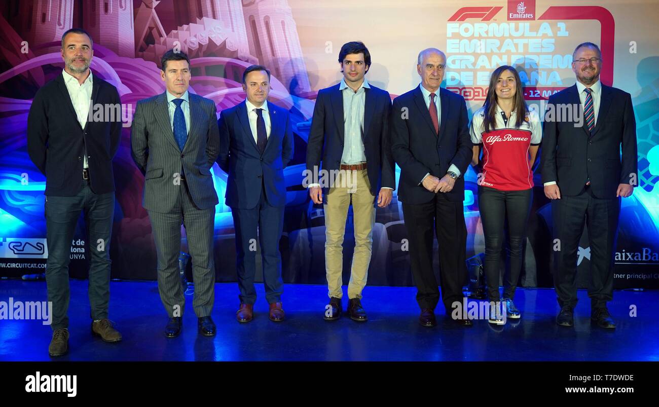 Carlos Sainz McLaren driver and Tatiana Calderon F1 test driver Alfa ...