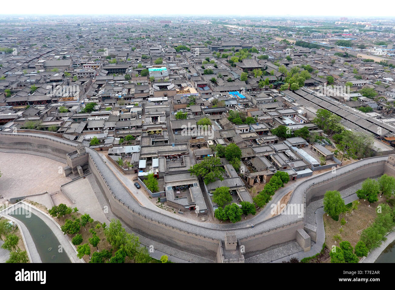 Pingyao. 6th May, 2019. Aerial photo taken on May 6, 2019 shows the ...