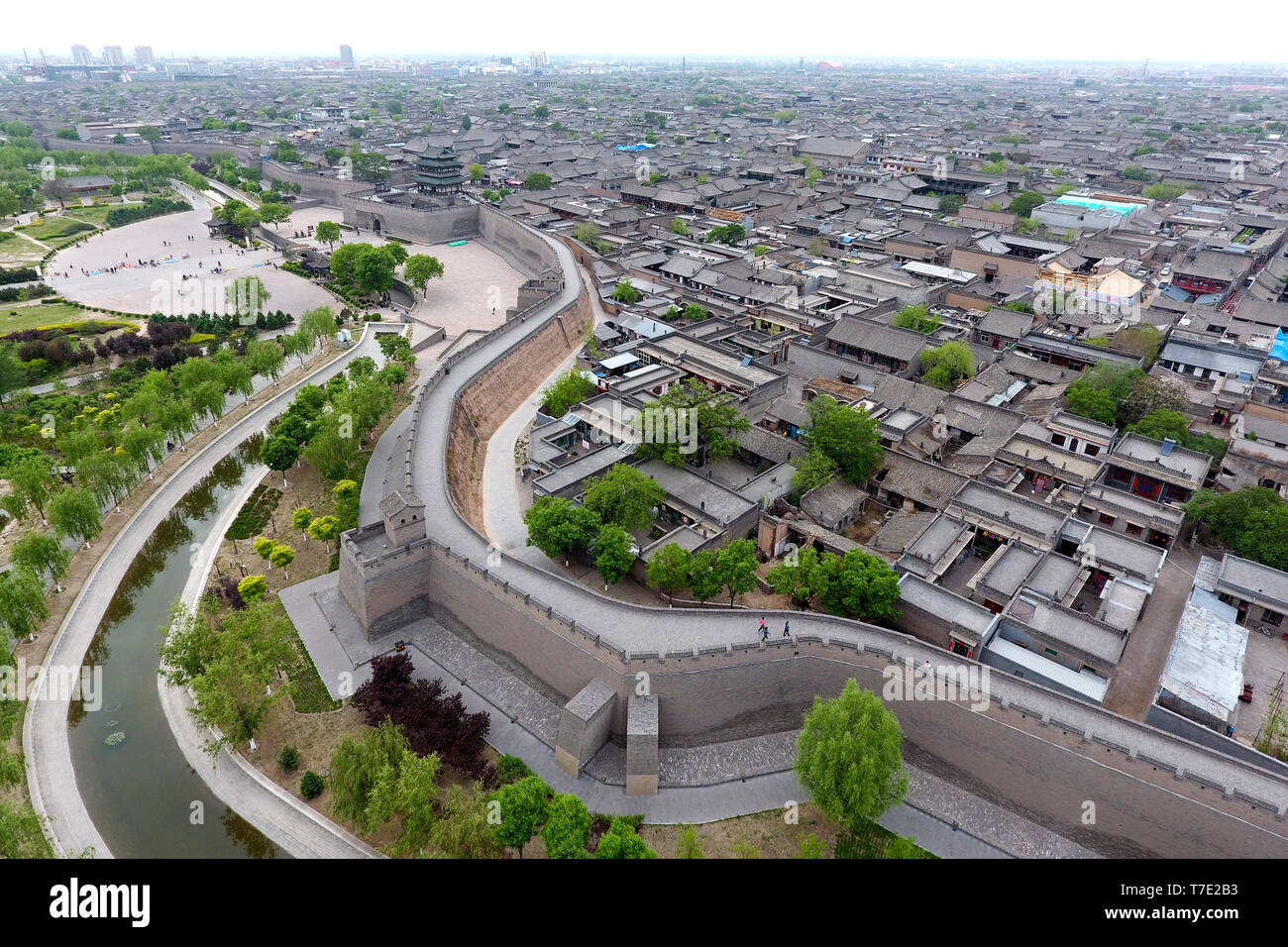Pingyao. 6th May, 2019. Aerial photo taken on May 6, 2019 shows the ...