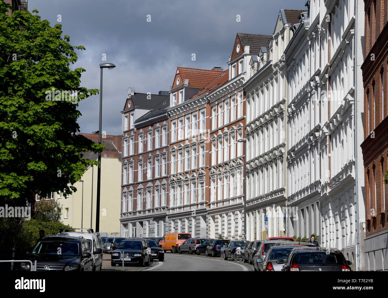 Kiel, Germany. 07th May, 2019. View of renovated old buildings in the ...