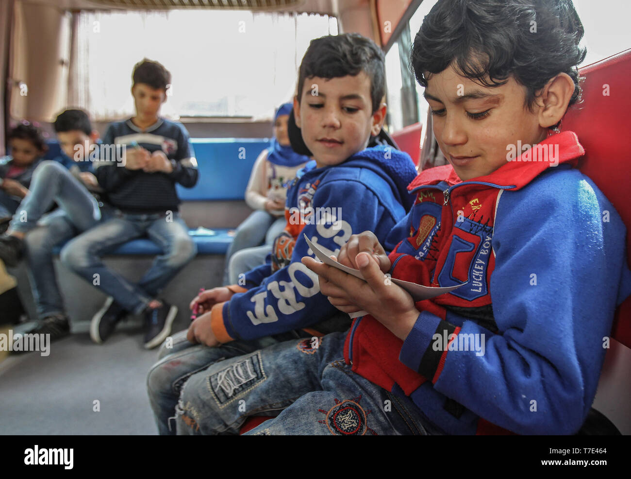 Beirut, Lebanon. 28th Mar, 2019. Syrian refugee children take part in a ...