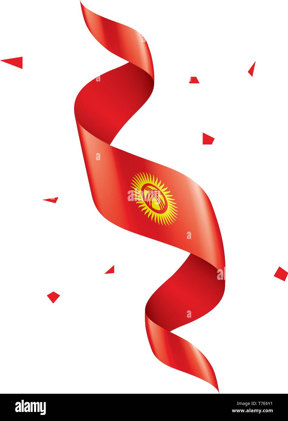 kirghizia flag, vector illustration on a white background Stock Vector ...
