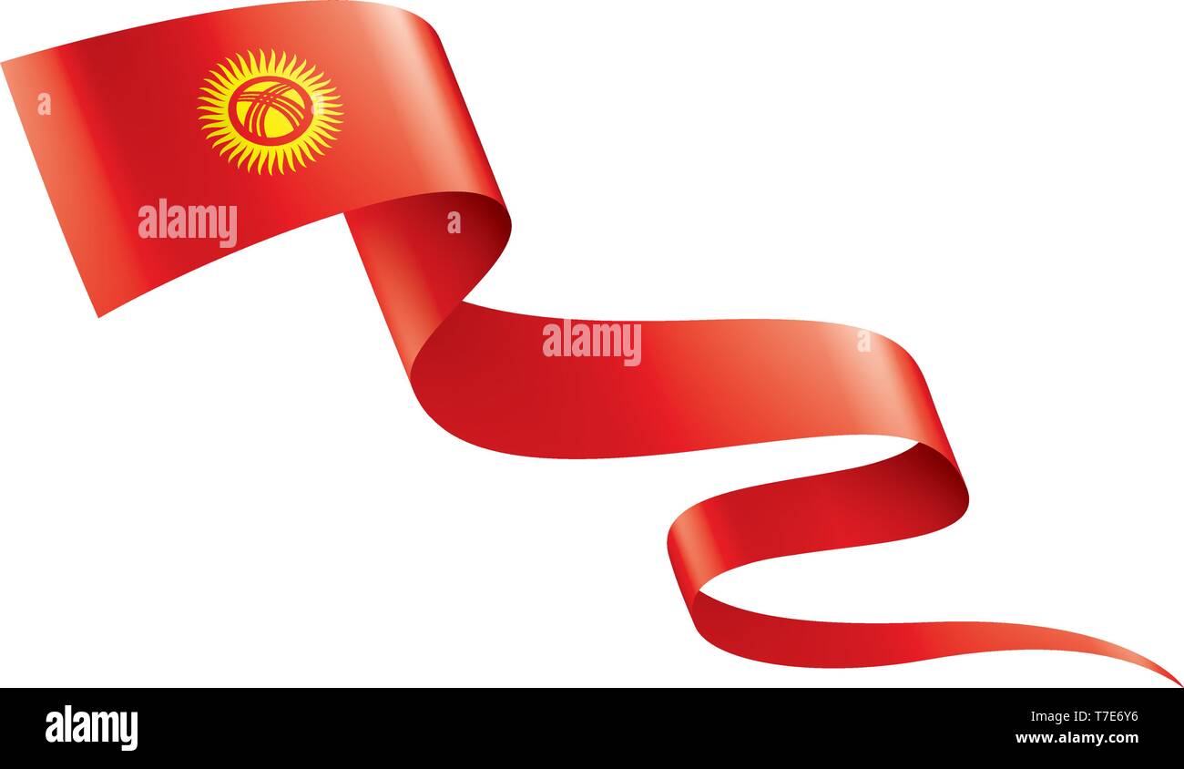 kirghizia flag, vector illustration on a white background Stock Vector ...