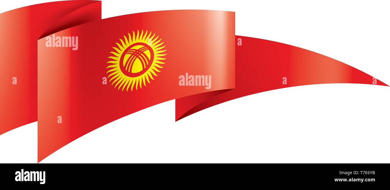 kirghizia flag, vector illustration on a white background Stock Vector ...