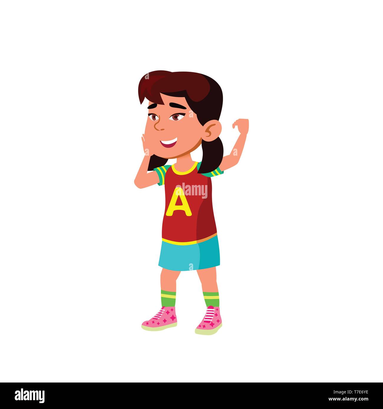 Asian Child Girl Cartoon Isolated Vector Illustration Stock Vector ...