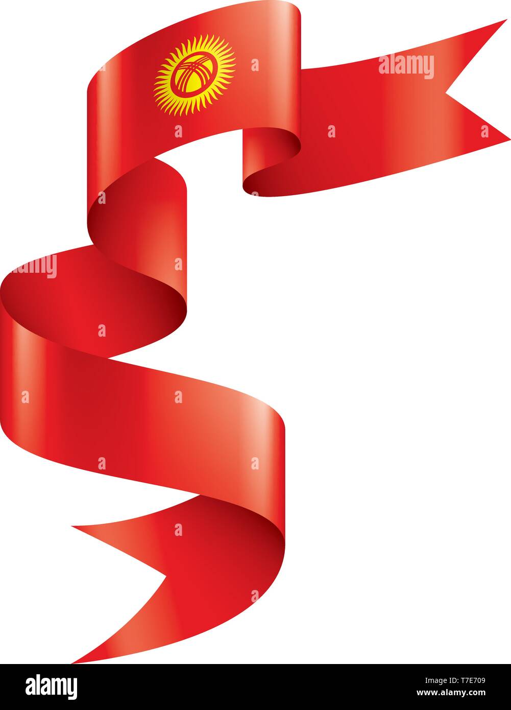 kirghizia flag, vector illustration on a white background Stock Vector ...