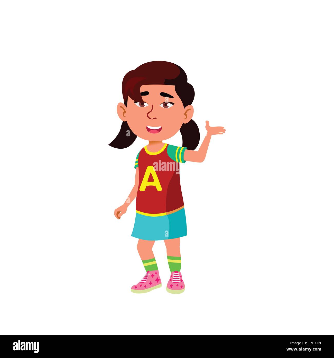 Asian Child Girl Cartoon Isolated Vector Illustration Stock Vector ...