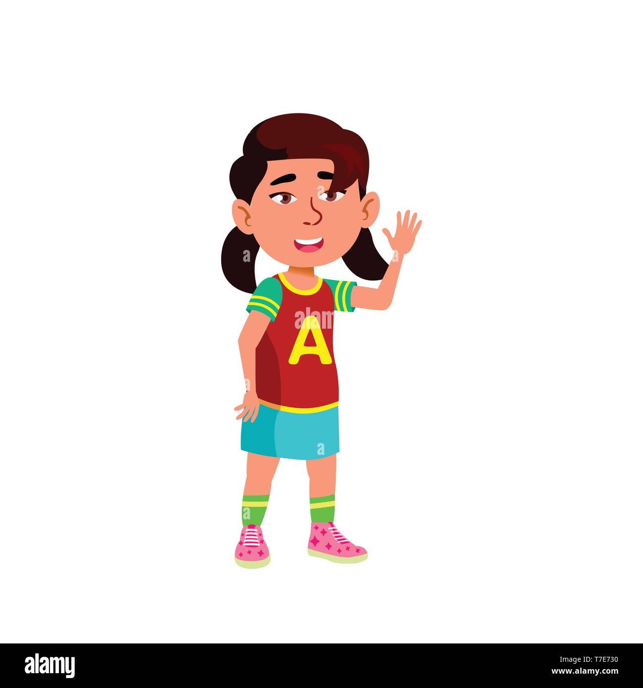 Asian Child Girl Cartoon Isolated Vector Illustration Stock Vector ...