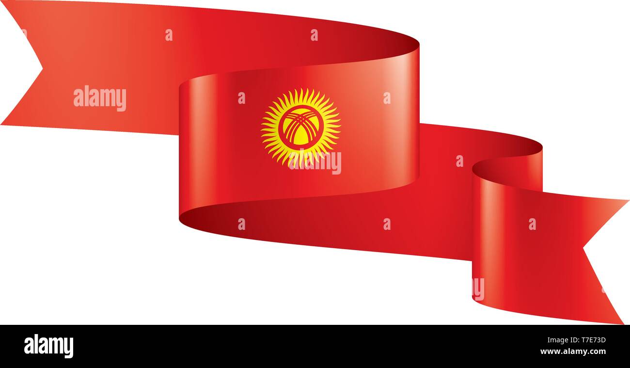 kirghizia flag, vector illustration on a white background Stock Vector ...