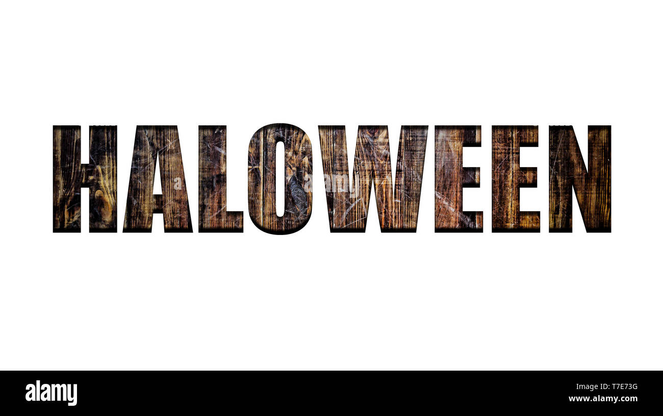 Word halloween with transparency wooden boards font blank design Stock ...