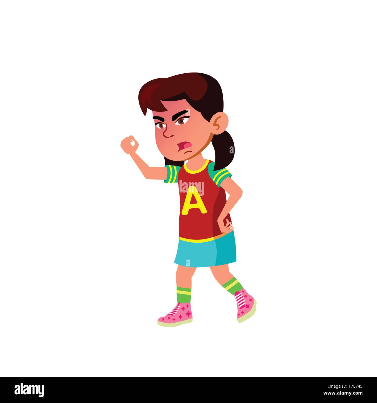 Asian Child Girl Cartoon Isolated Vector Illustration Stock Vector ...