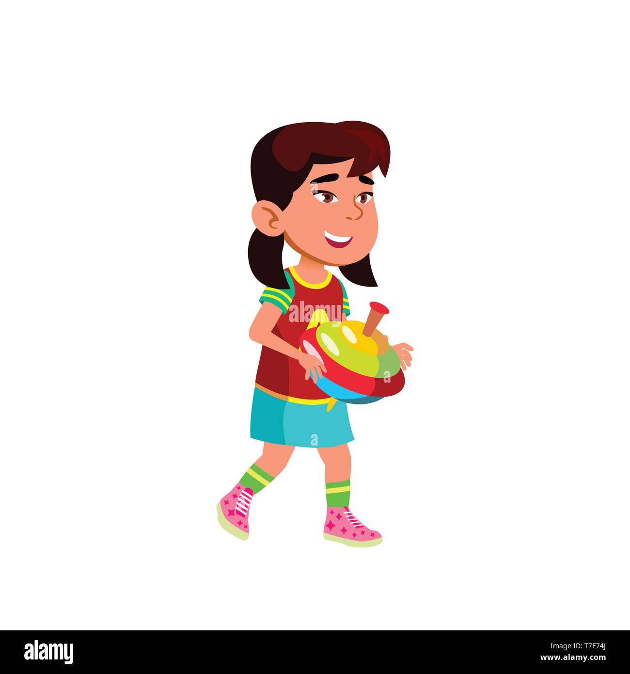 Asian Child Girl Cartoon Isolated Vector Illustration Stock Vector ...