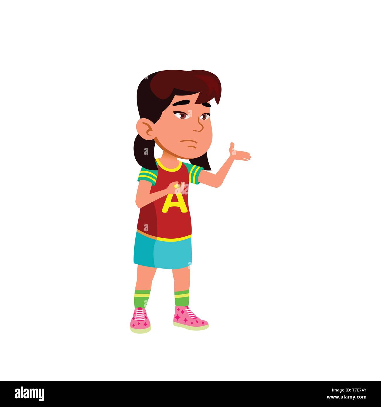 Asian Child Girl Cartoon Isolated Vector Illustration Stock Vector ...