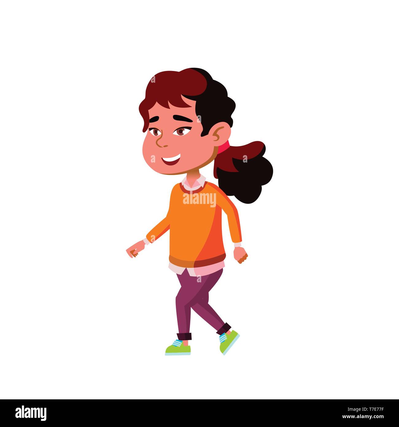 Asian Child Girl Cartoon Isolated Vector Illustration Stock Vector ...