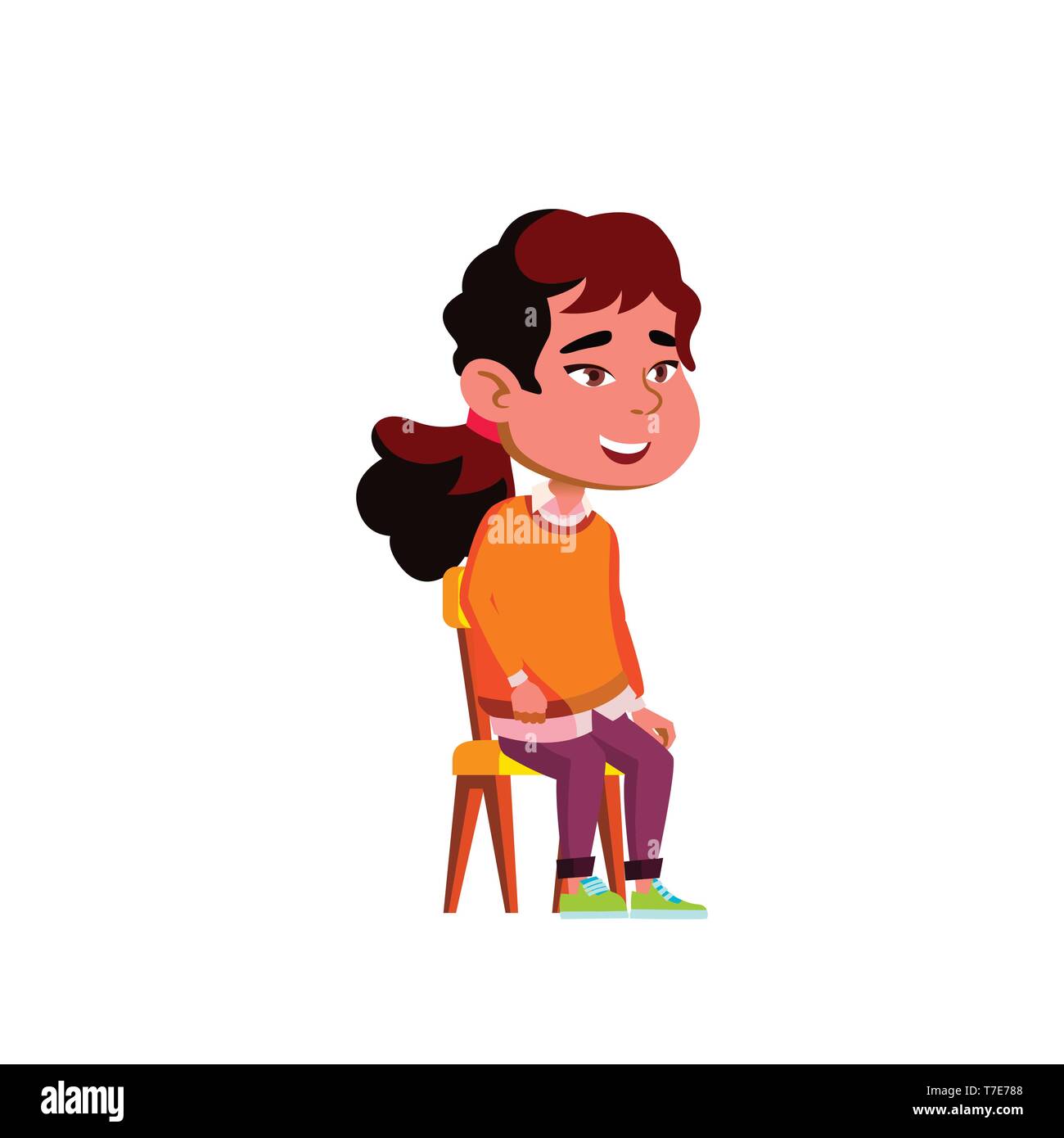 Asian Child Girl Cartoon Isolated Vector Illustration Stock Vector ...