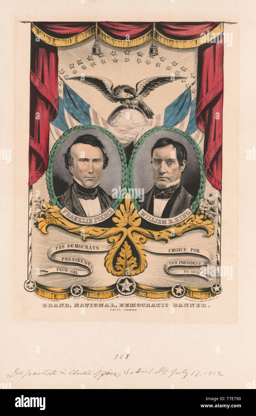 Presidential Campaign Banner, Bust Portraits for President, Franklin ...